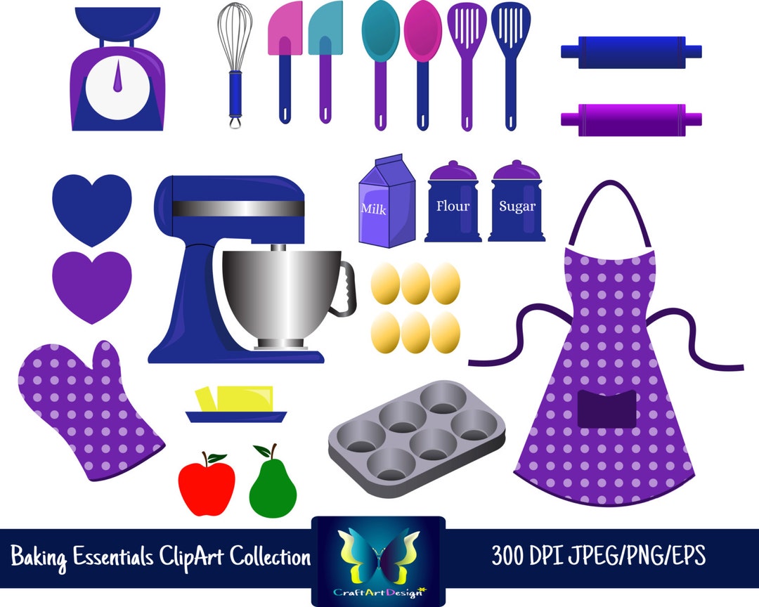 Baking Clipart Elements - Bakery Essentials Clip Art , Cooking Clipart ...