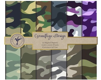 Camo Digital Paper | Etsy