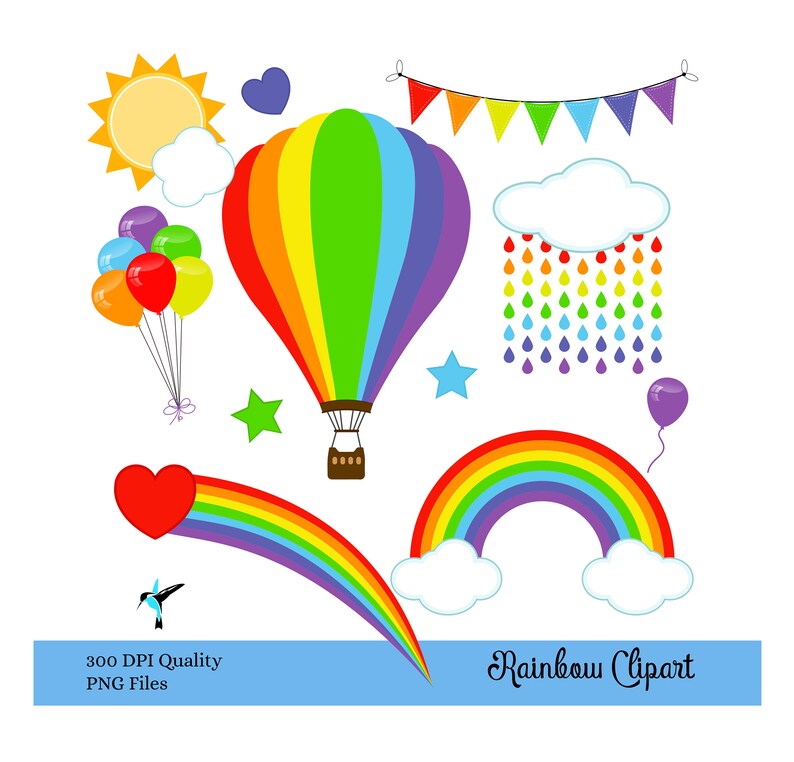 Rainbow Clipart - Rainbow Digital Clip Art - Personal and Light ...