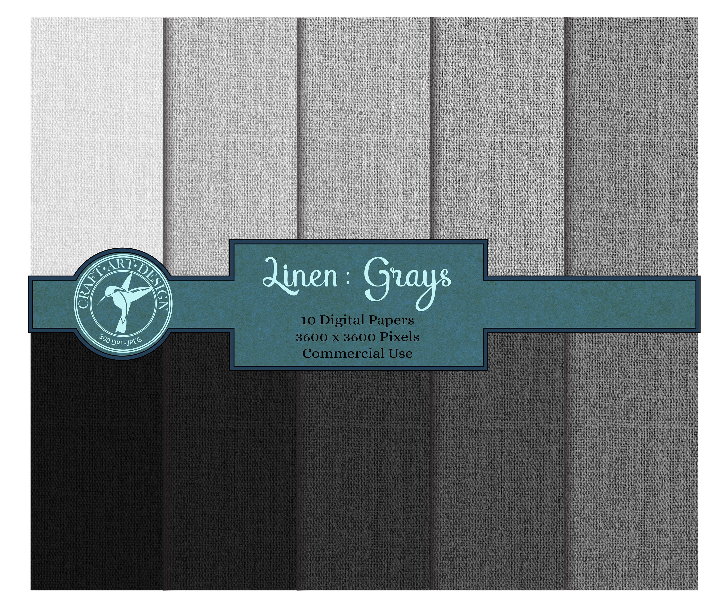Gray Tones - Linen Digital Paper Pack. Grey Shades Linen Digital Papers ...