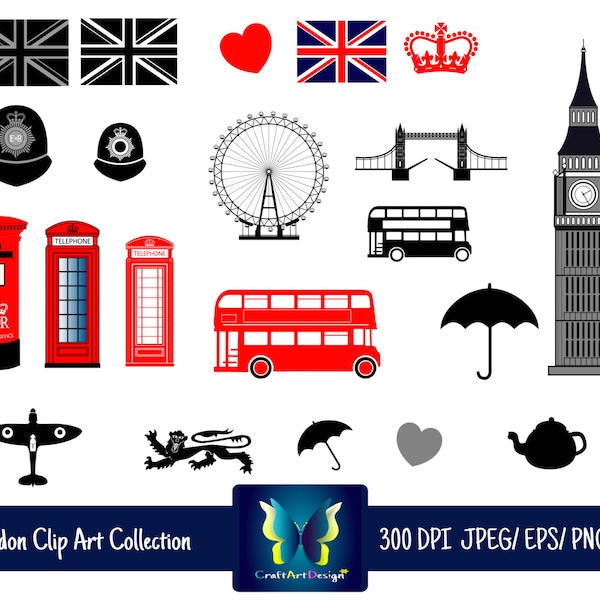 London Bus Clipart - Etsy