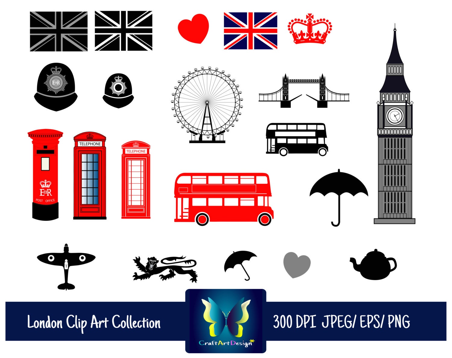 London Clipart- British City Clip Art. Great Britain, England. UK ...