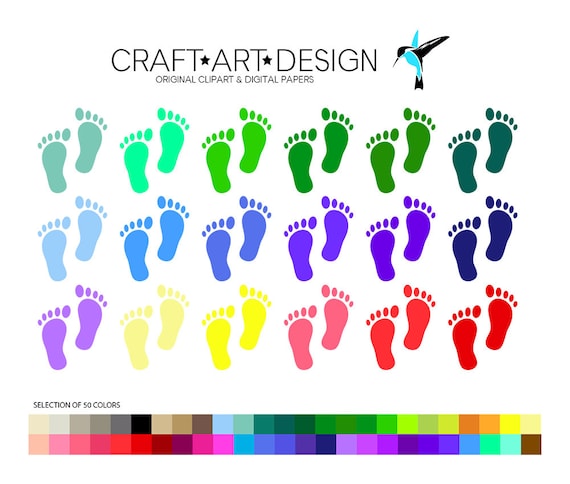 Colourful Footsteps Clipart