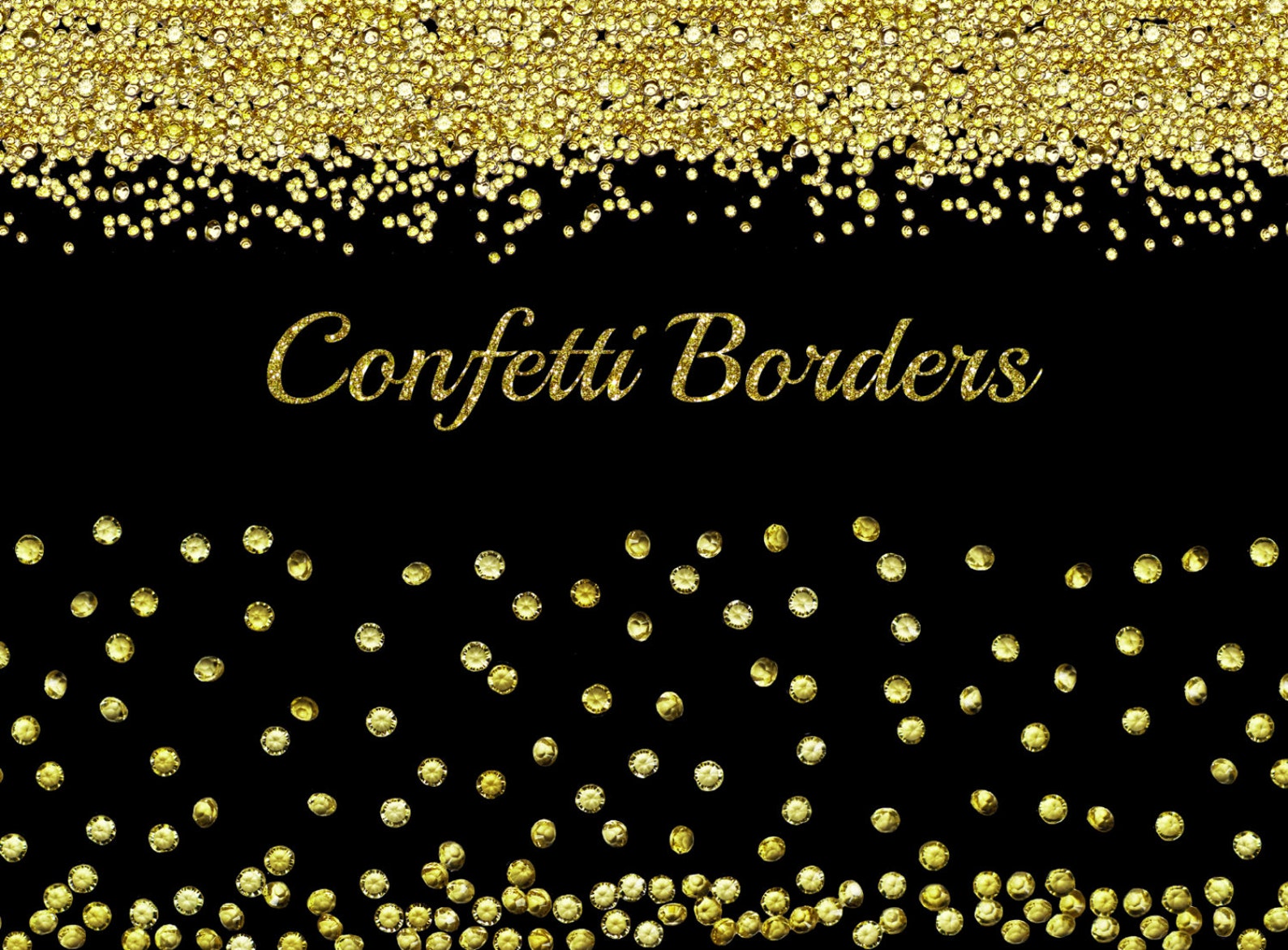 Gold Confetti Borders Clipart: "glitter CONFETTI Clipart" Sparkle ...