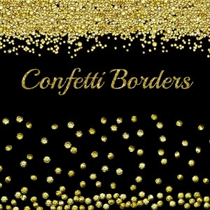 Gold Confetti Borders Clipart: "glitter CONFETTI Clipart" Sparkle ...