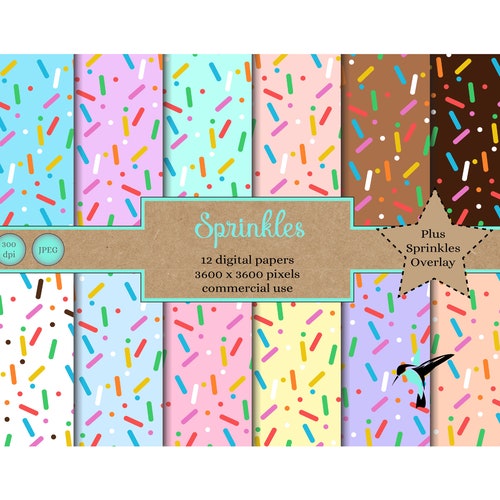 Sugar Sprinkles Digital Paper Printable Graphic Design for - Etsy