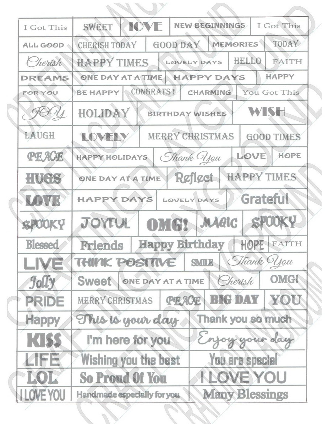 Sentiment Word/ Just A Word: Instant Digital Printable Pdf / Jpg ...