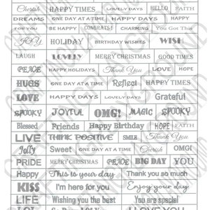 Sentiment Word/ Just A Word: Instant Digital Printable Pdf / Jpg ...