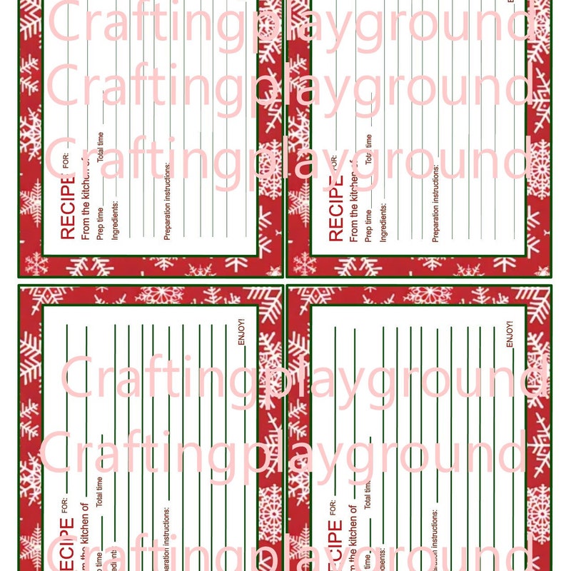 Holiday Recipe Cards - Etsy