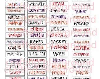 Halloween Words Digital Download Instant Printable for Junk Journals ...
