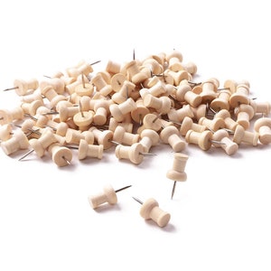 Wooden Push Pins, Wooden Pins, Wood Pushpins - Etsy