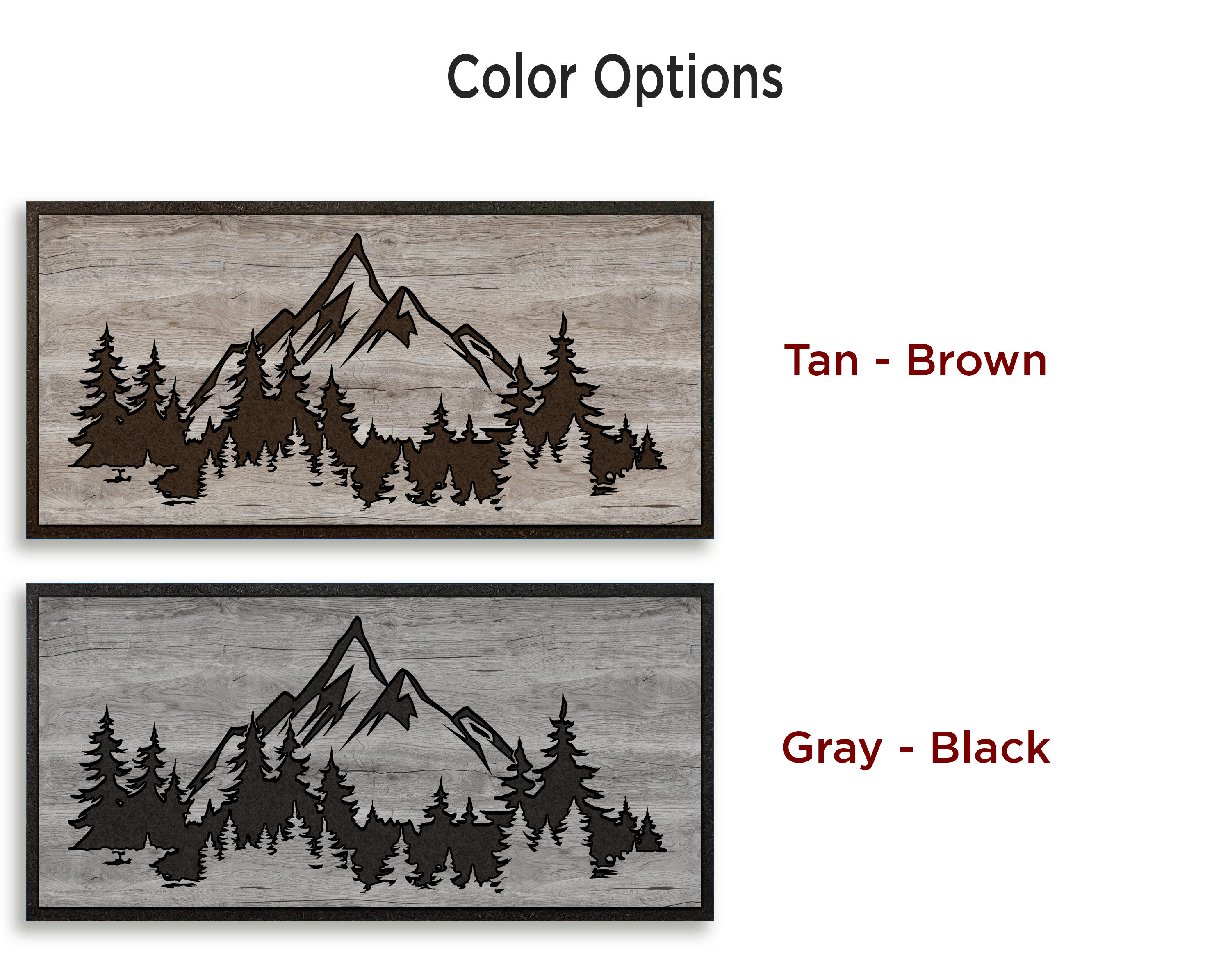 Mountain Art Picture Mountain Trees Carved Wood Wall Art | Etsy