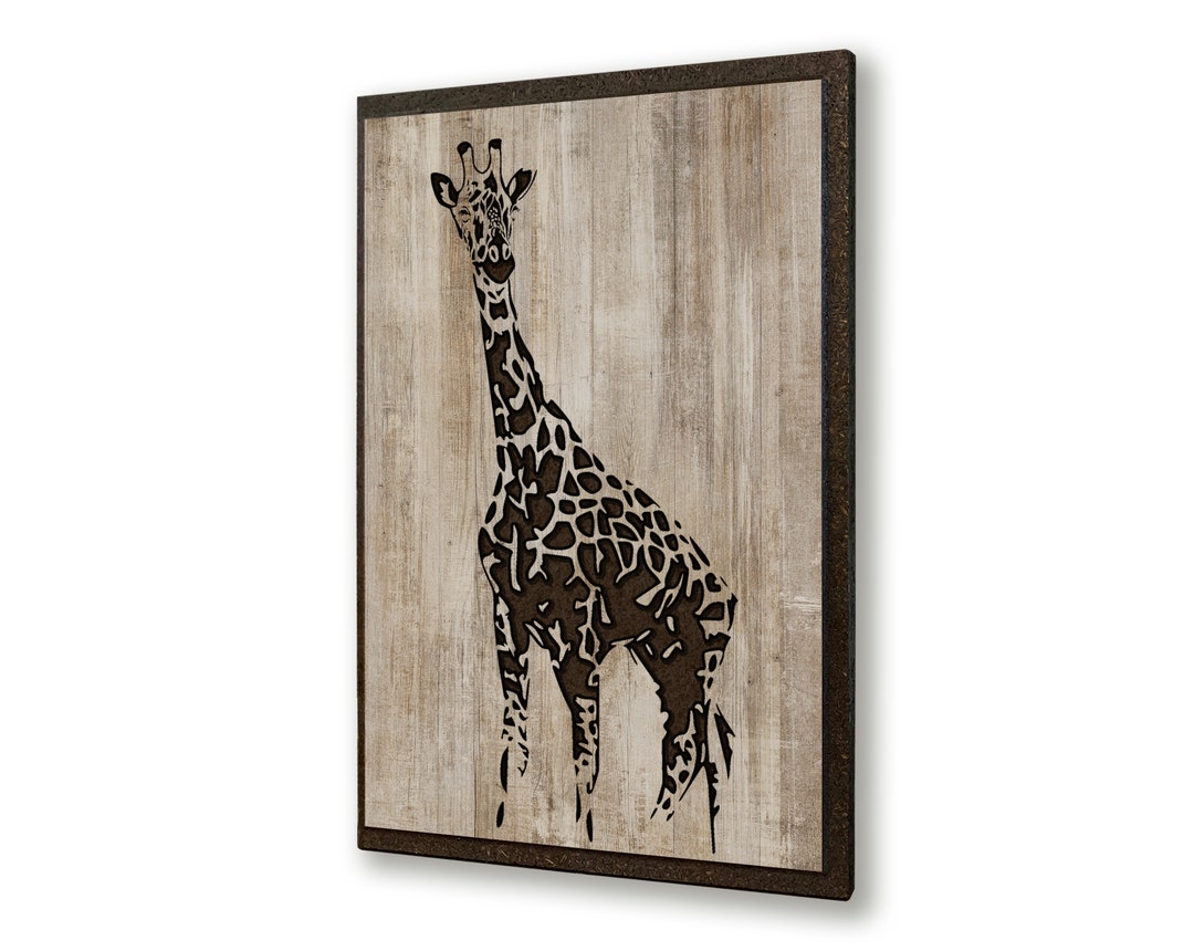 Carved Giraffe Art | Wood Wall Art | Giraffe Wall Decor | Giraffe Gift ...