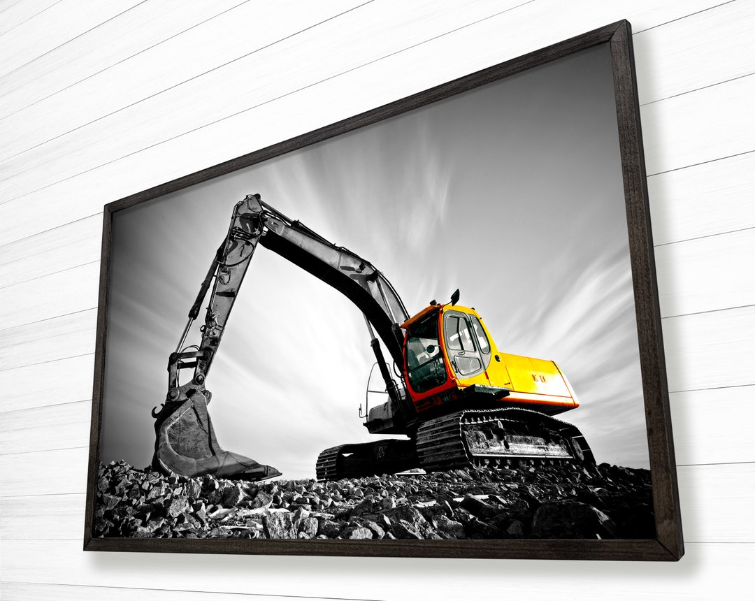 Excavator Wall Decor Kids Room Decor Office Wall Art - Etsy