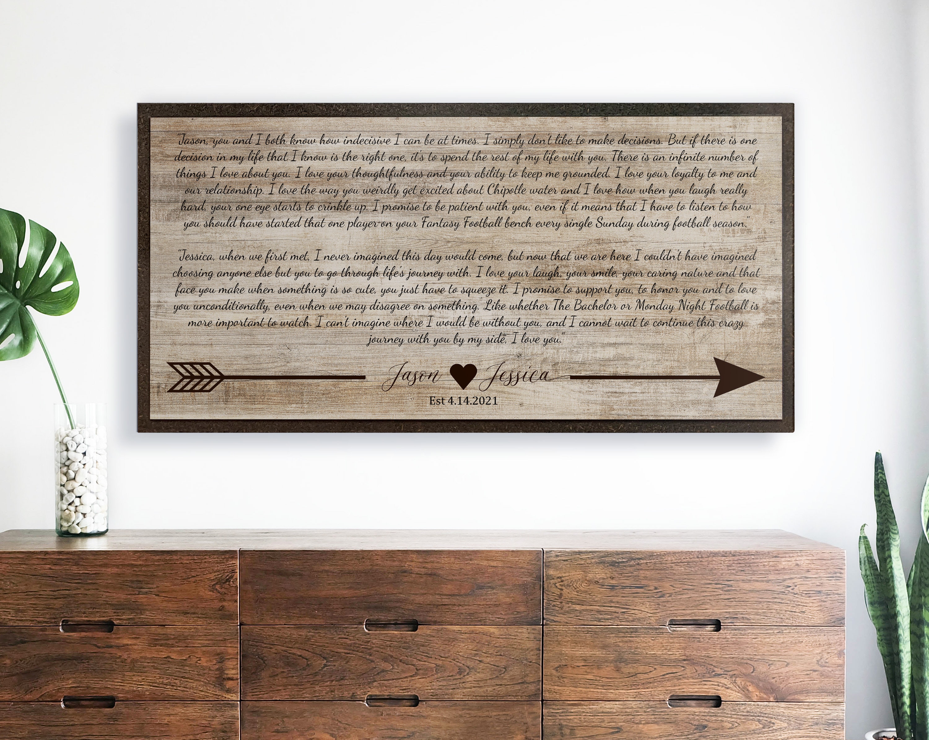 Wedding Vow Wall Art Sign Print on Wood Wedding - Etsy