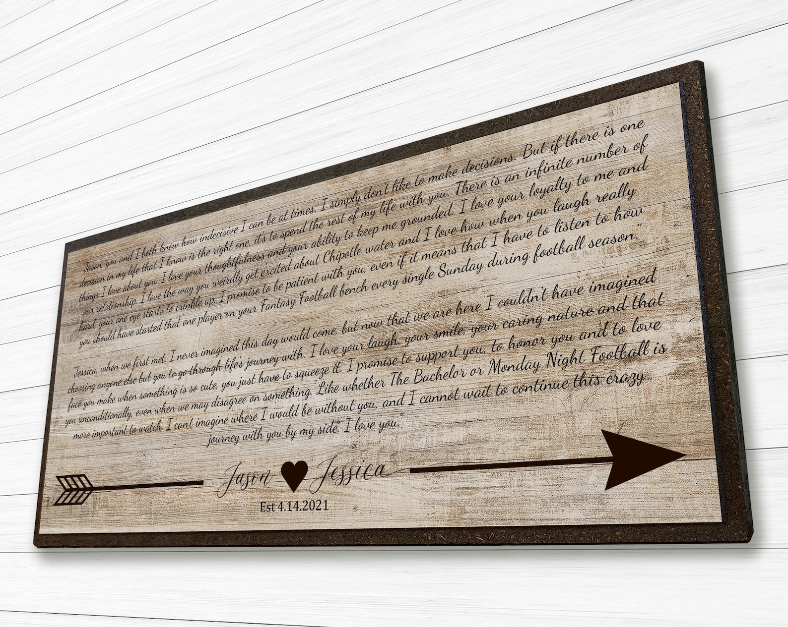 Wedding Vow Wall Art Sign Print on Wood Wedding - Etsy