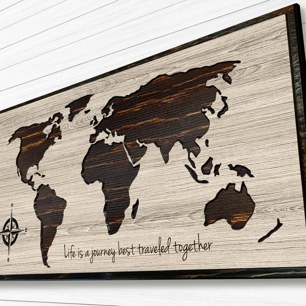 Rustic World Map - Etsy