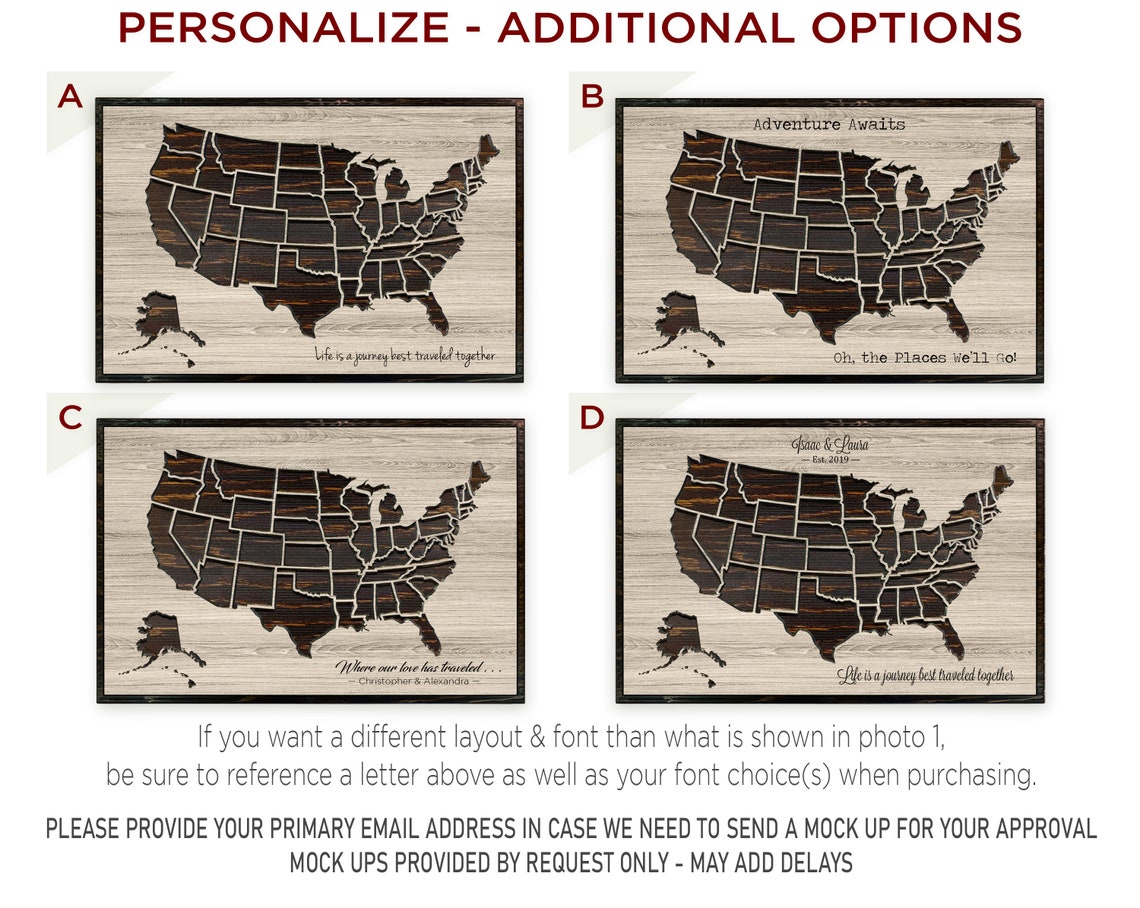 US Push Pin Map Map to Mark Travels Locations United States | Etsy