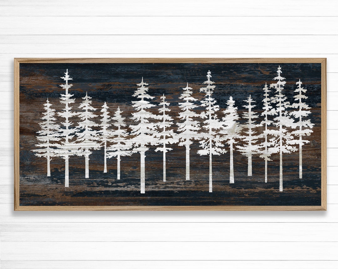 Pine Tree Forest Wall Art Evergreen Trees Mountain Art - Etsy