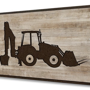 Carved Backhoe Art | Construction Wall Décor | Baby Shower Gift Ideas ...