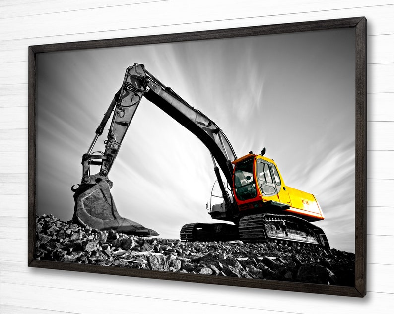 Excavator Wall Decor Kids Room Decor Office Wall Art - Etsy