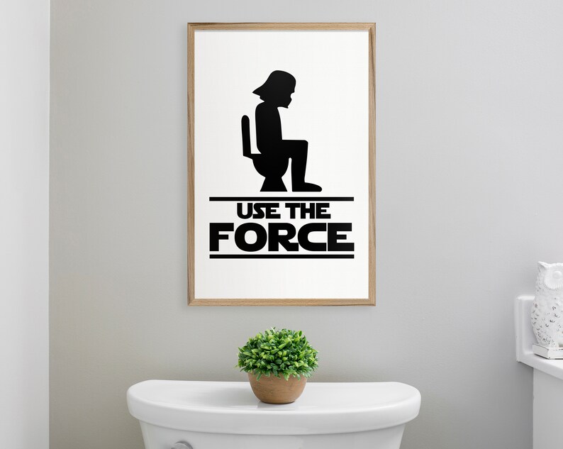 Bathroom Decor Use the Force Funny Humor Framed Canvas - Etsy