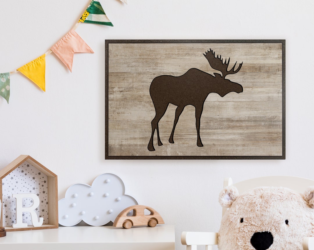 Moose Picture | Carved Wood Wall Art | Wall Hanging Sign | Kitchen ...