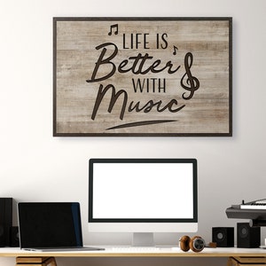 Music Quote Art | Music Wall Decor | Gift for Musician | Studio Art ...