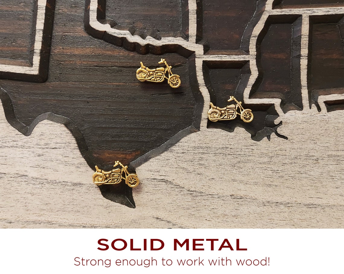 Gold or Silver Motorcycle Push Pins Solid Metal Motorbike - Etsy