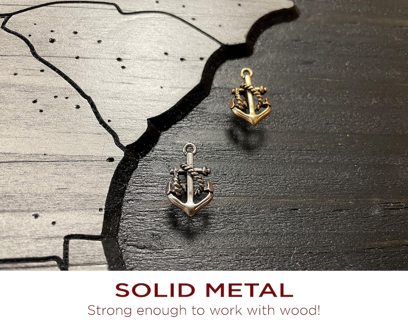 Silver & Gold Anchor Push Pins, Nautical Travel Map Markers - Etsy