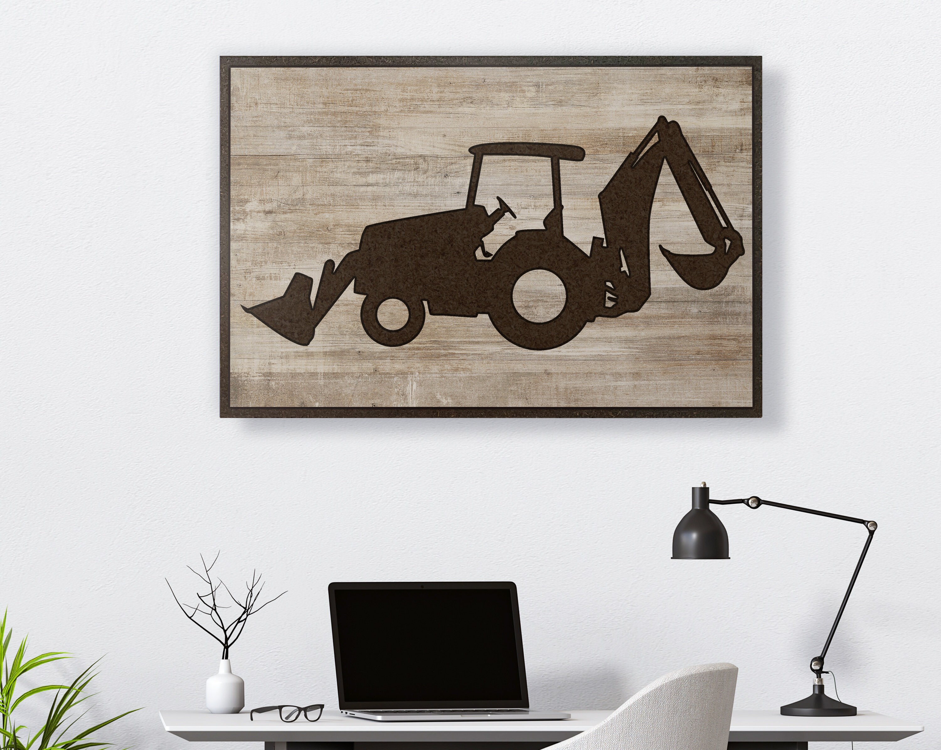 Carved Backhoe Art Wood Wall Art Construction Wall Decor - Etsy