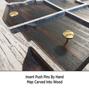 Baseball Stadium US Map Travel Tracker Bucket List, Mark Locations, MLB ...