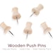 Wooden Push Pins Wooden Pins Wood Pushpins - Etsy
