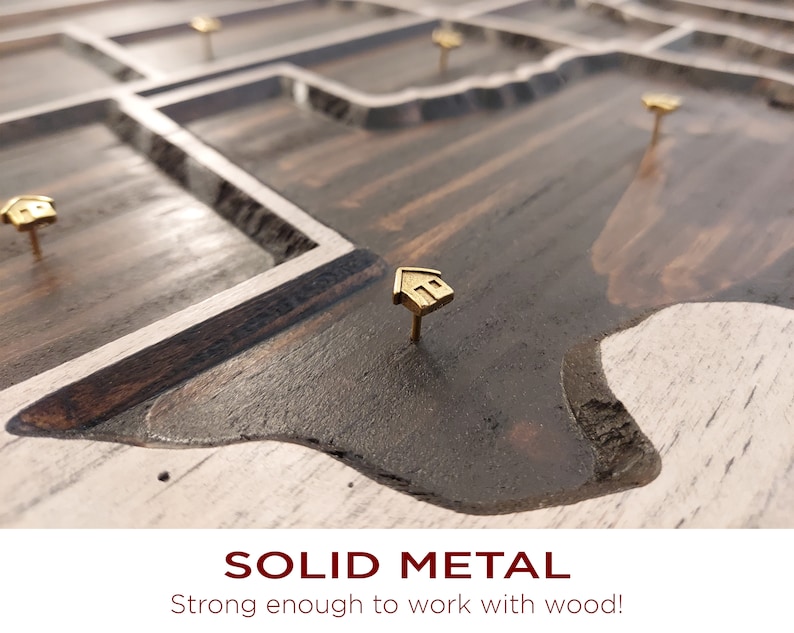 Gold & Silver House Push Pins, Metal Travel Map Pins - Etsy