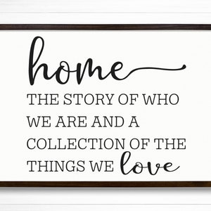 Home the Story of Who We Are | Home Quote Sign Home Wall Decor | Framed ...