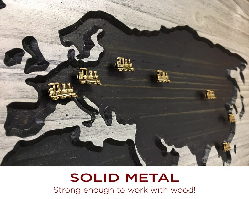 Silver & Gold Train Push Pins Golden Locomotive Pushpin - Etsy