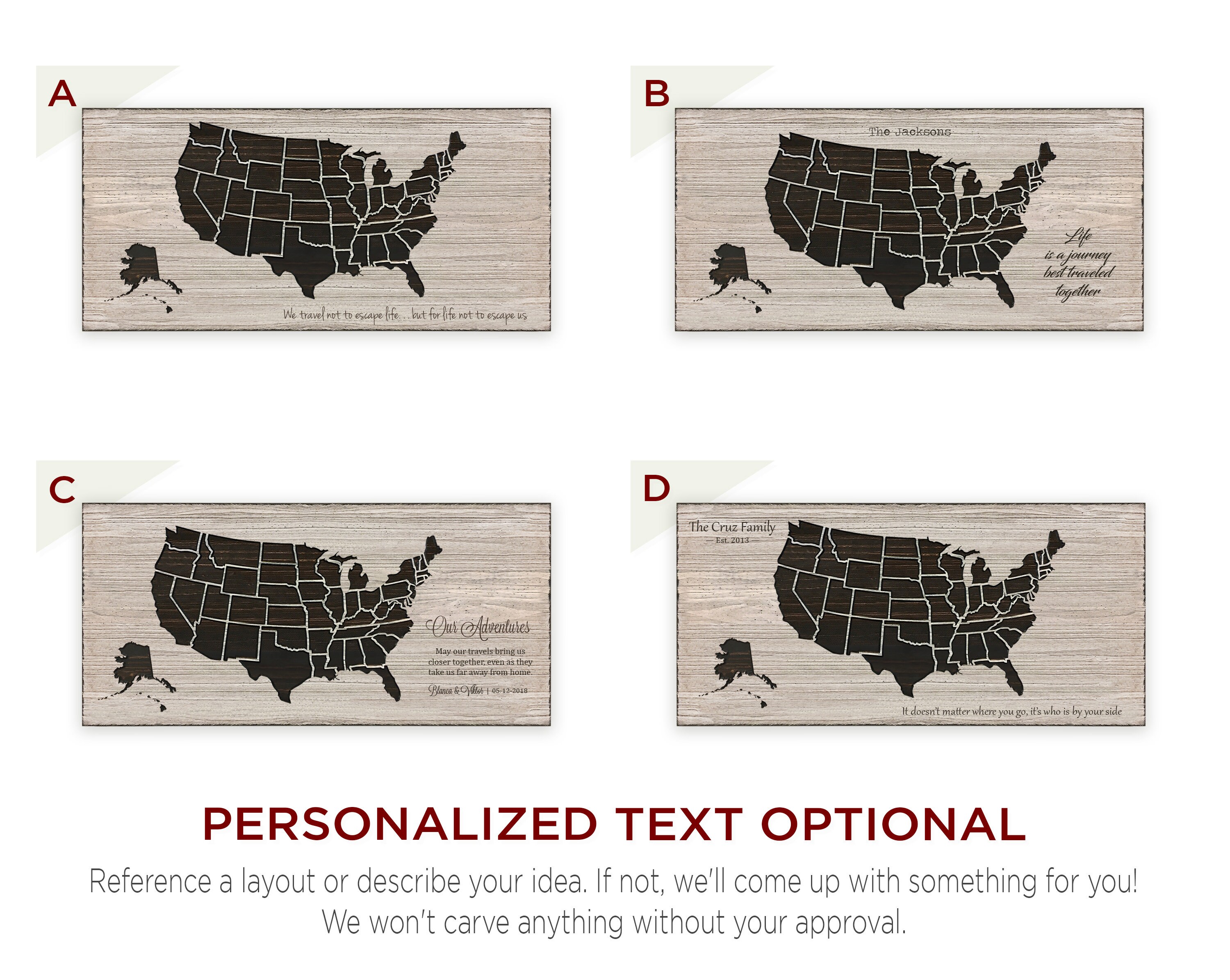 Map of the United States of America Wood Wall Art US Map Home | Etsy