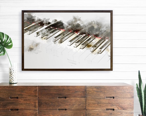 Piano Wall Decor Abstract Piano Wall Art Framed Canvas - Etsy