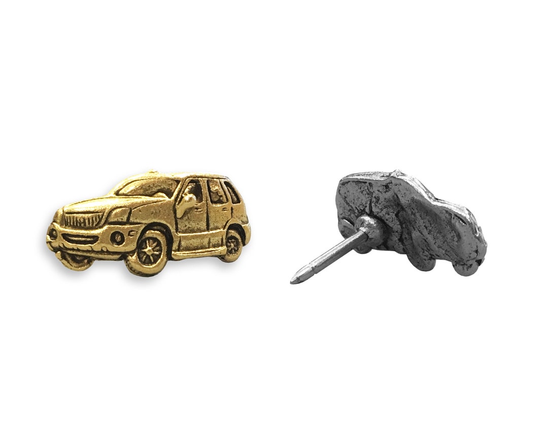 SUV Push Pin - Transportation Lapel Pin - Gold or Silver - Solid Metal ...