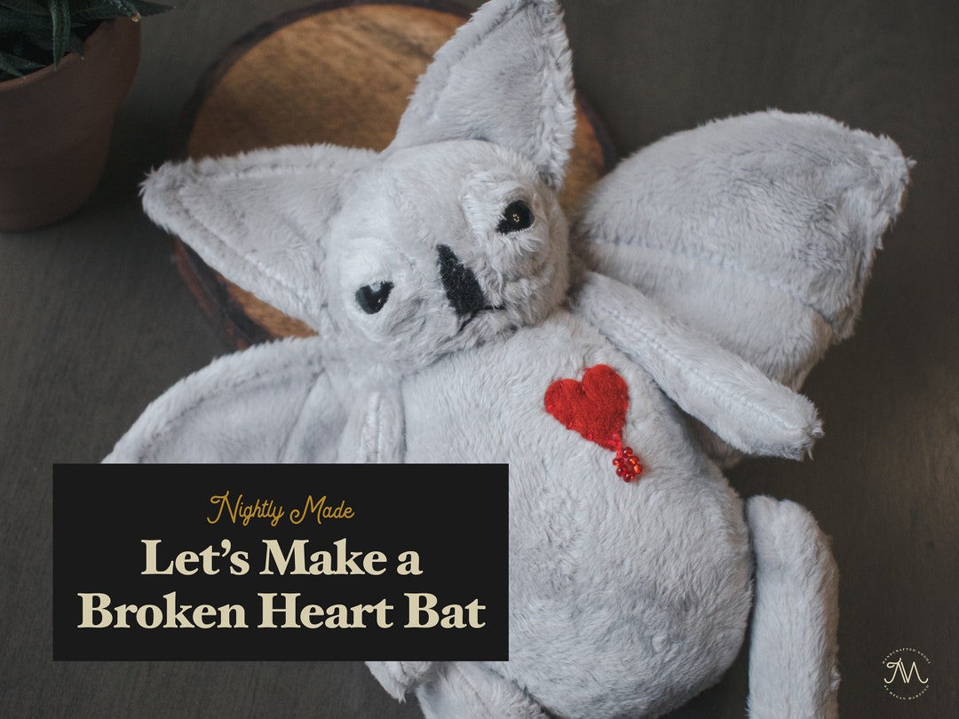 Broken Heart Bat Tutorial and Pattern - Downloadable PDF Tutorial ...