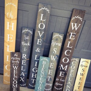 Farmhouse Welcome Sign - Wooden Rustic Decor, Front Door Porch Entryway ...