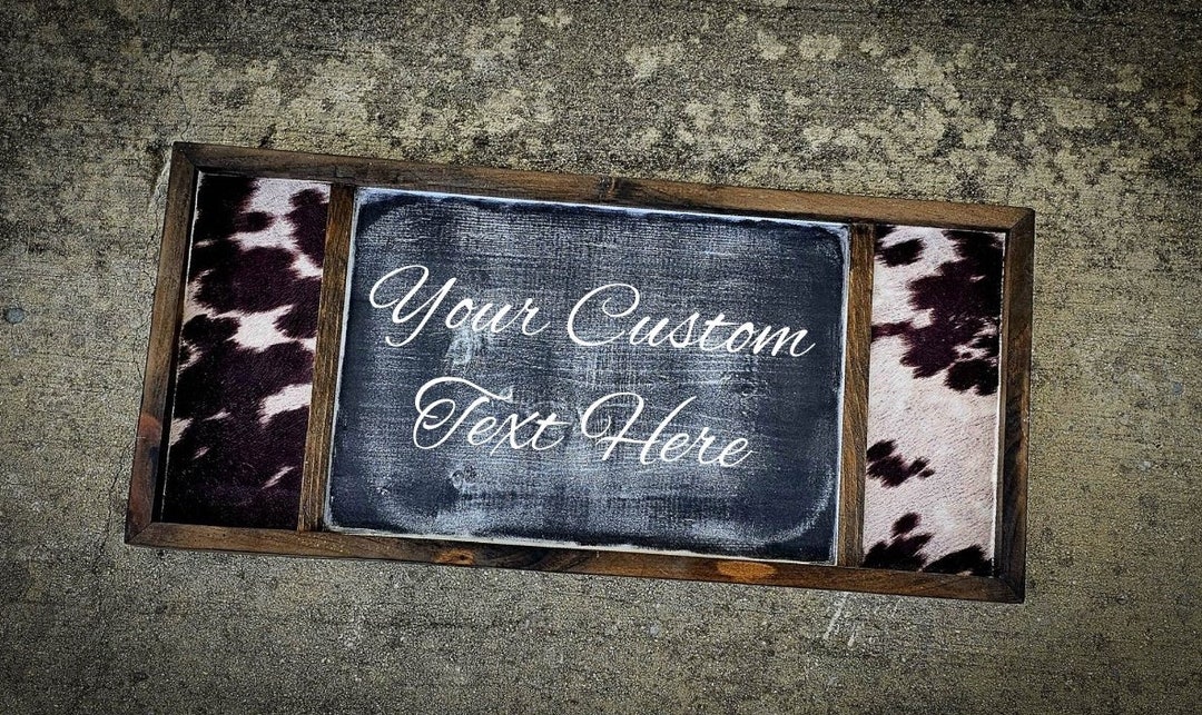 Custom Cowhide Welcome Sign Cow Print Sign Your Text Added, Country ...
