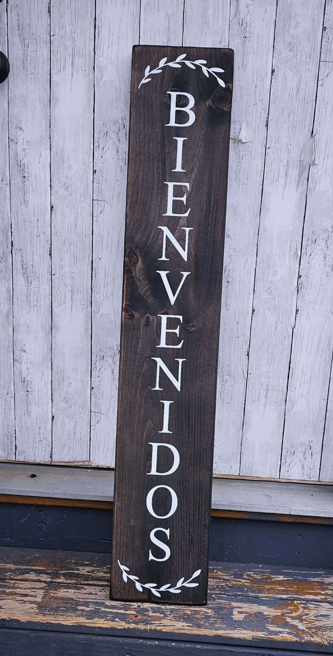 Bienvenidos Welcome Sign, Wooden Rustic Farmhouse Decor, Front Door ...
