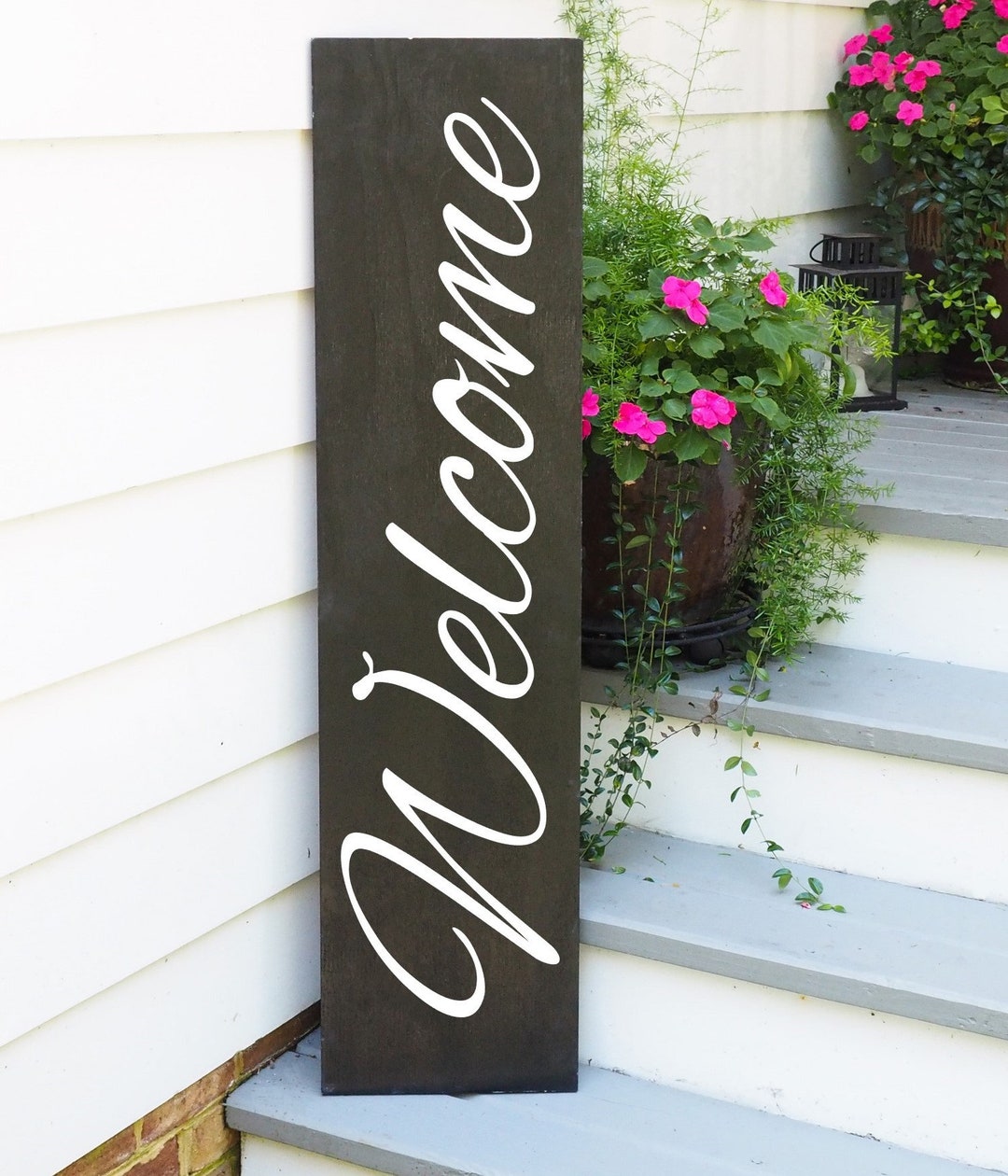 Farmhouse Custom Welcome Sign Choose Your Size & Color Wooden Rustic ...