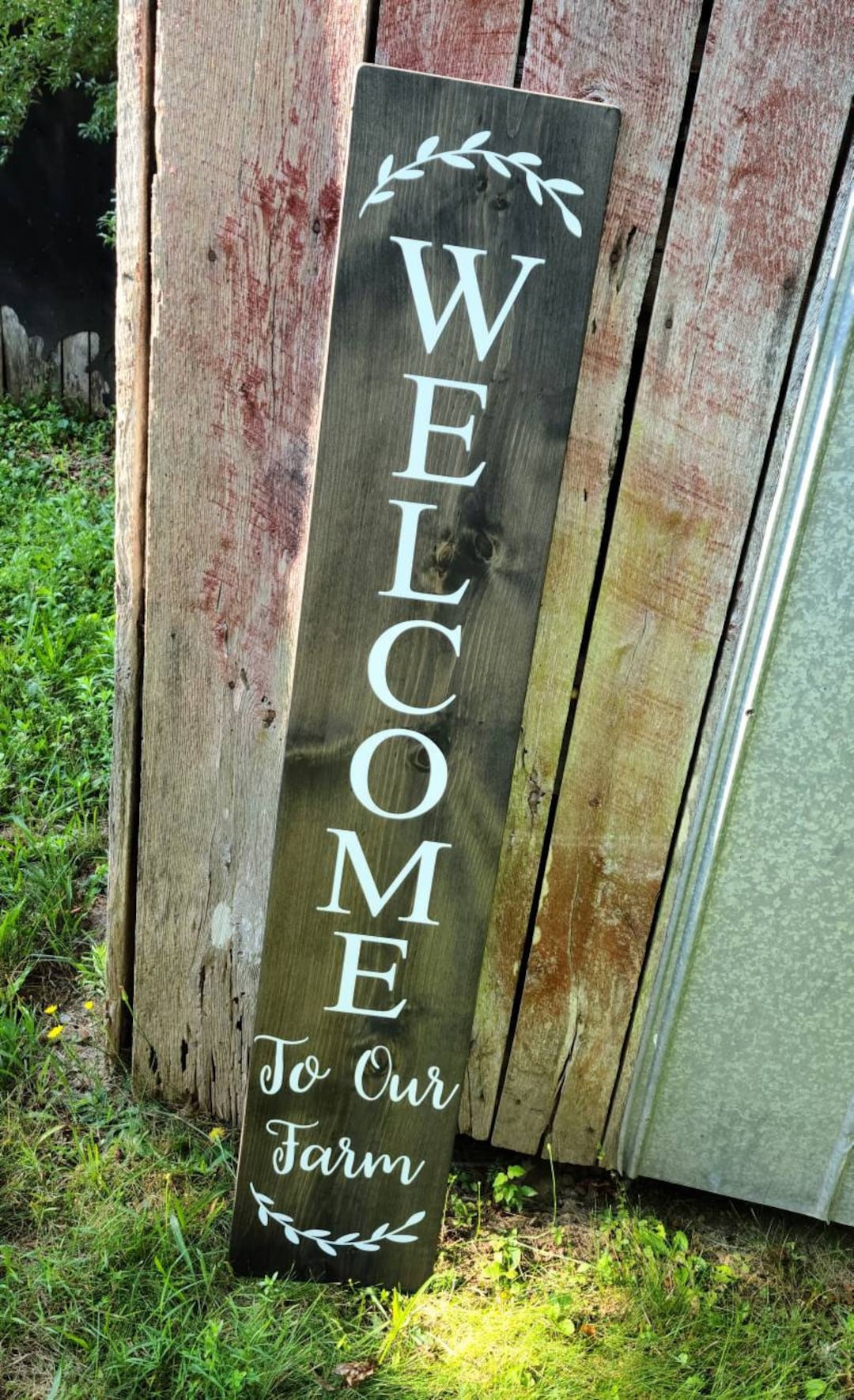 Farmhouse Welcome to Our Farm Sign - Choose Your Size / Color - Wooden ...
