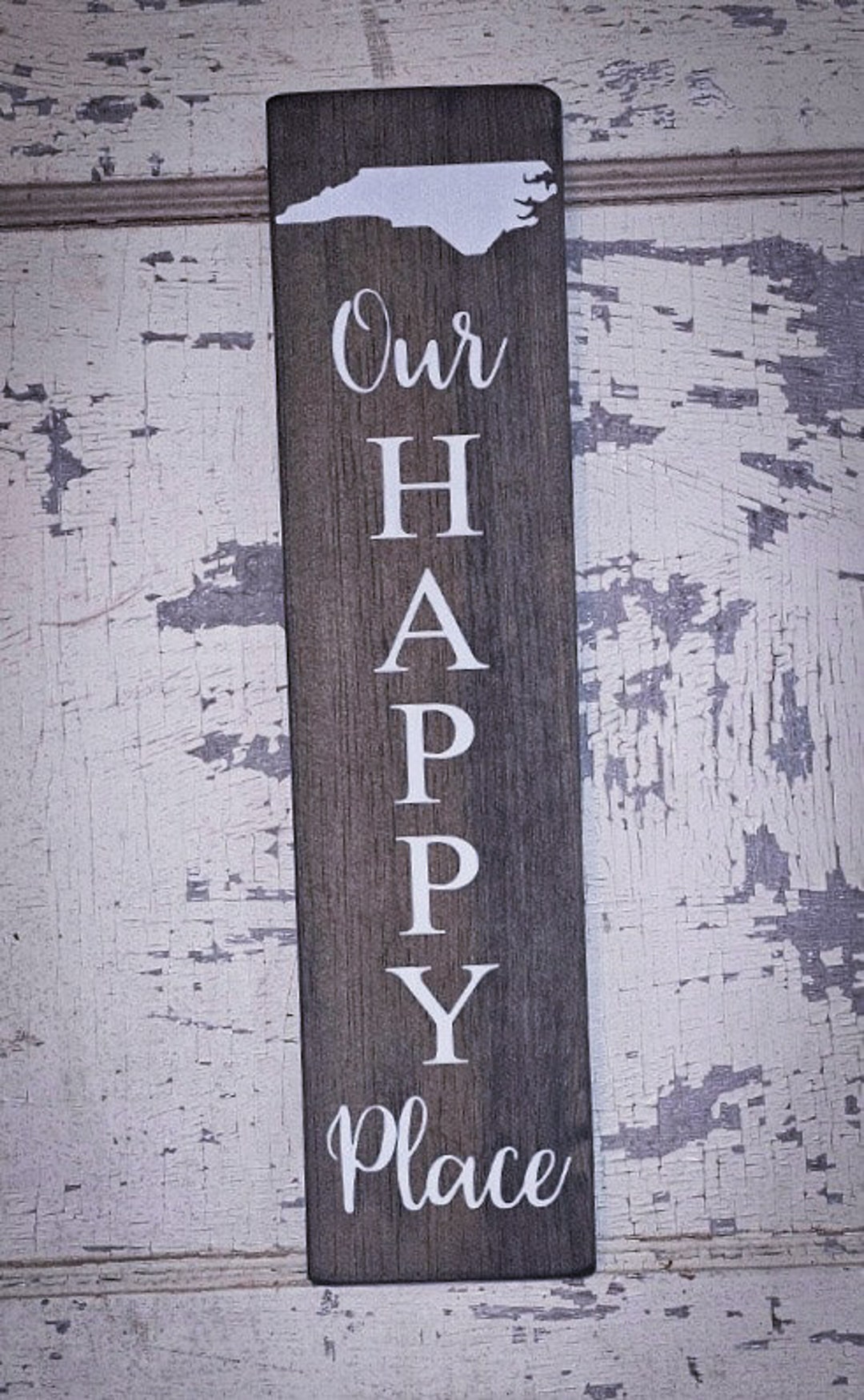 Farmhouse Our Happy Place Welcome Sign, State Sign - Choose Your Size ...