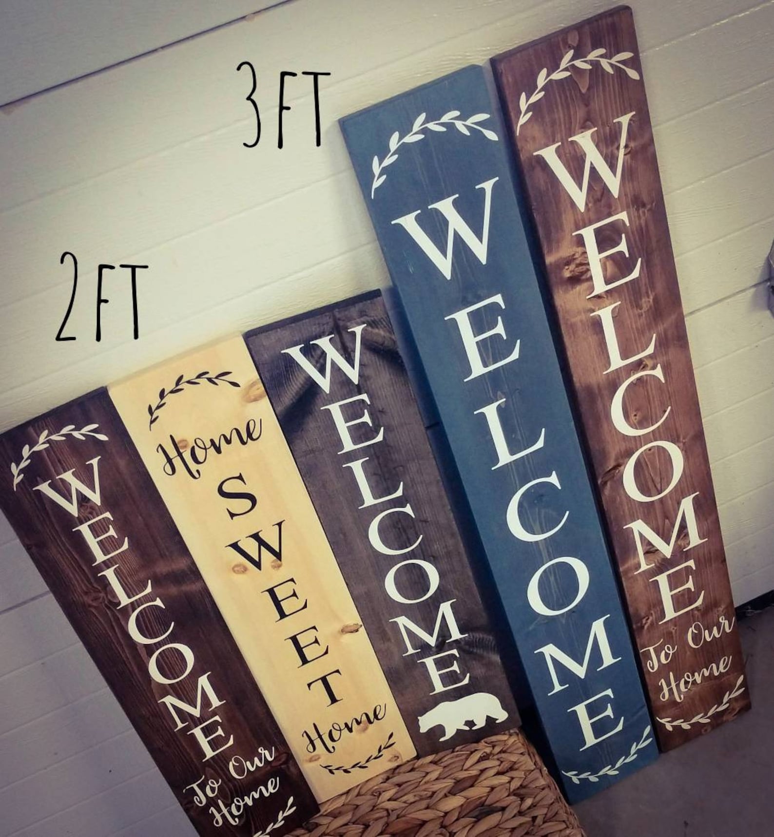 Farmhouse Welcome Sign 2/3/4/5 Feet Wooden Rustic Decor | Etsy
