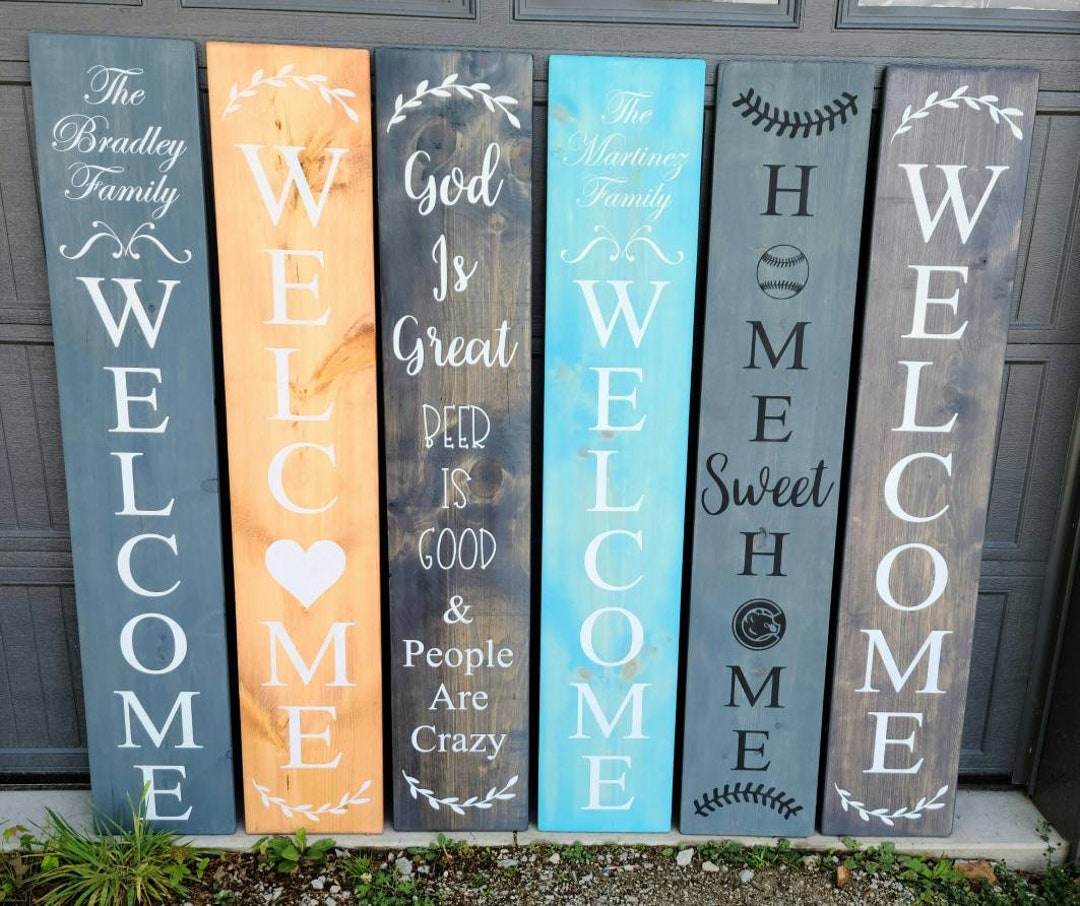 Farmhouse Welcome Sign, State Sign - Choose Your Size & Color - Wooden ...