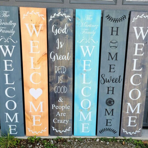Vertical Welcome Sign - Etsy
