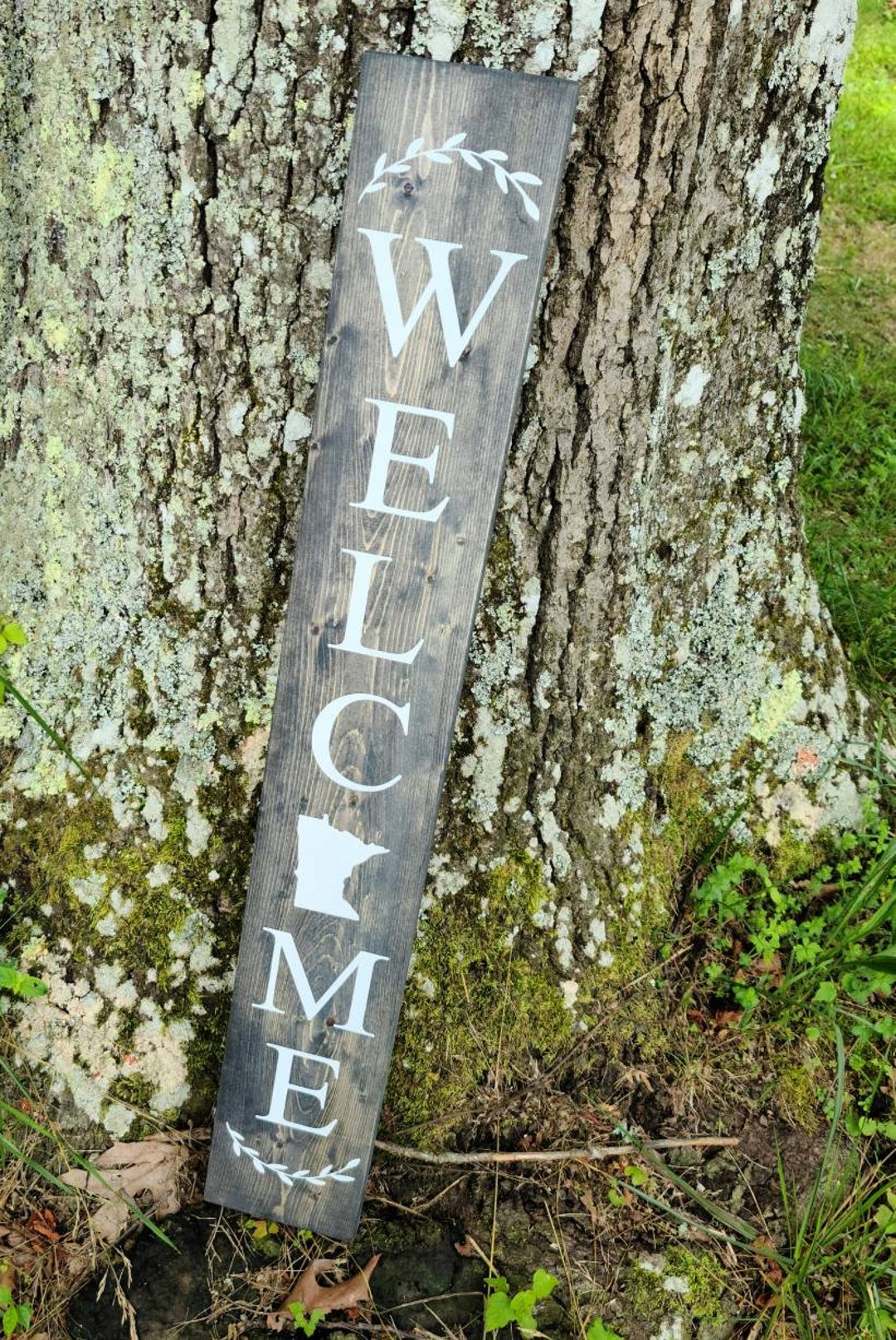 Farmhouse Welcome Sign, Minnesota State Sign - Wooden Rustic Decor ...